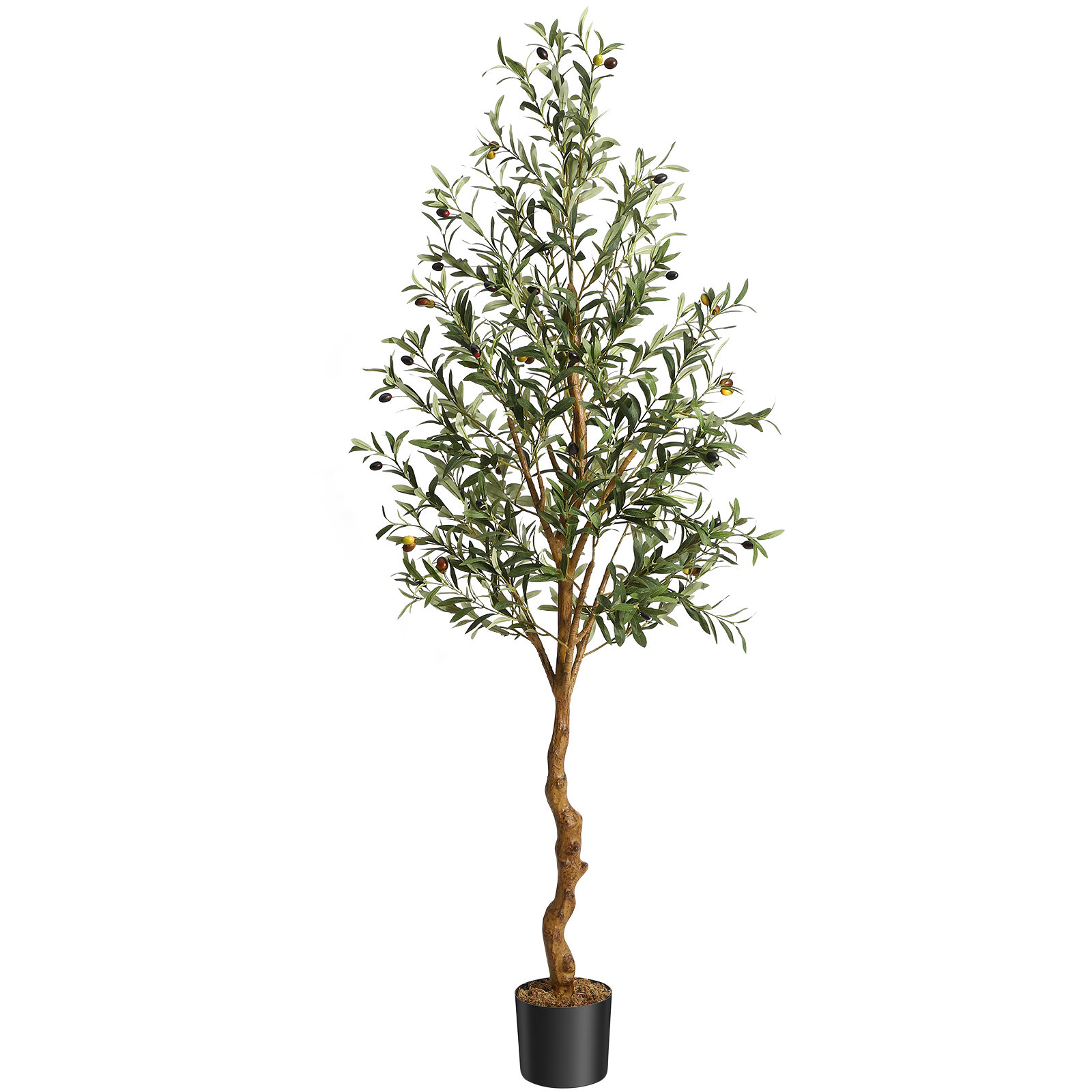Primrue Artificial Bobbin Olive Tree, 6 Feet (72 Inches) Tall ...