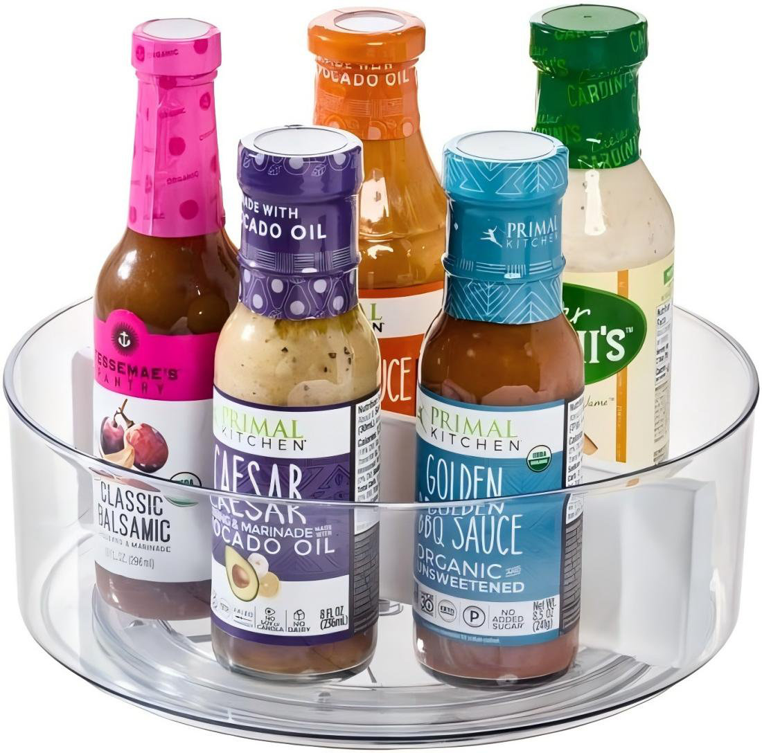 Rebrilliant Recycled Plastic Divided Lazy Susan Turntable With Lid ...