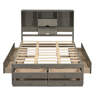 Latitude Run® King Size Storage Platform Bed with Headboard & 8 Drawers ...