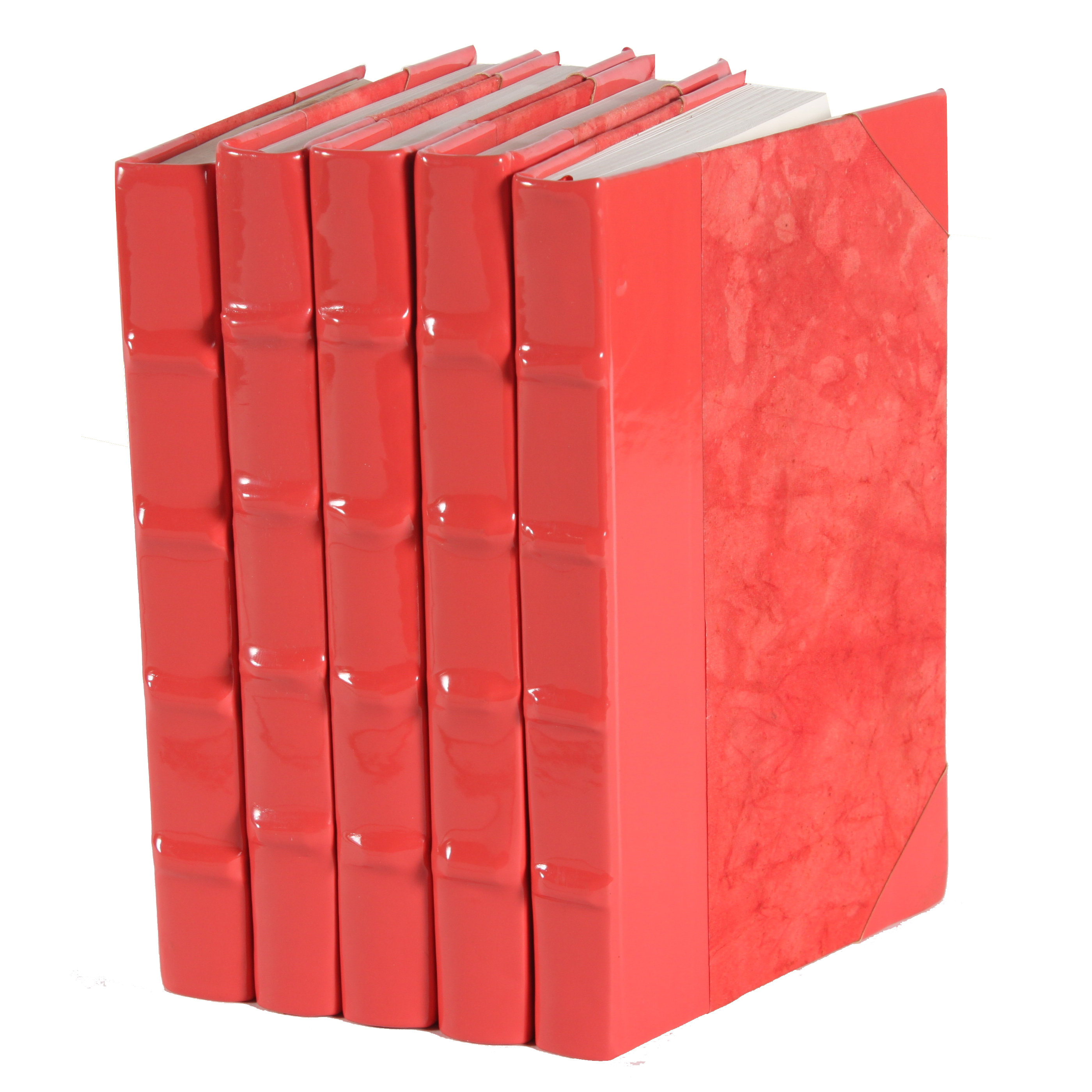 Leather Books 5 Piece Patent Leather Decorative Book Set | Wayfair