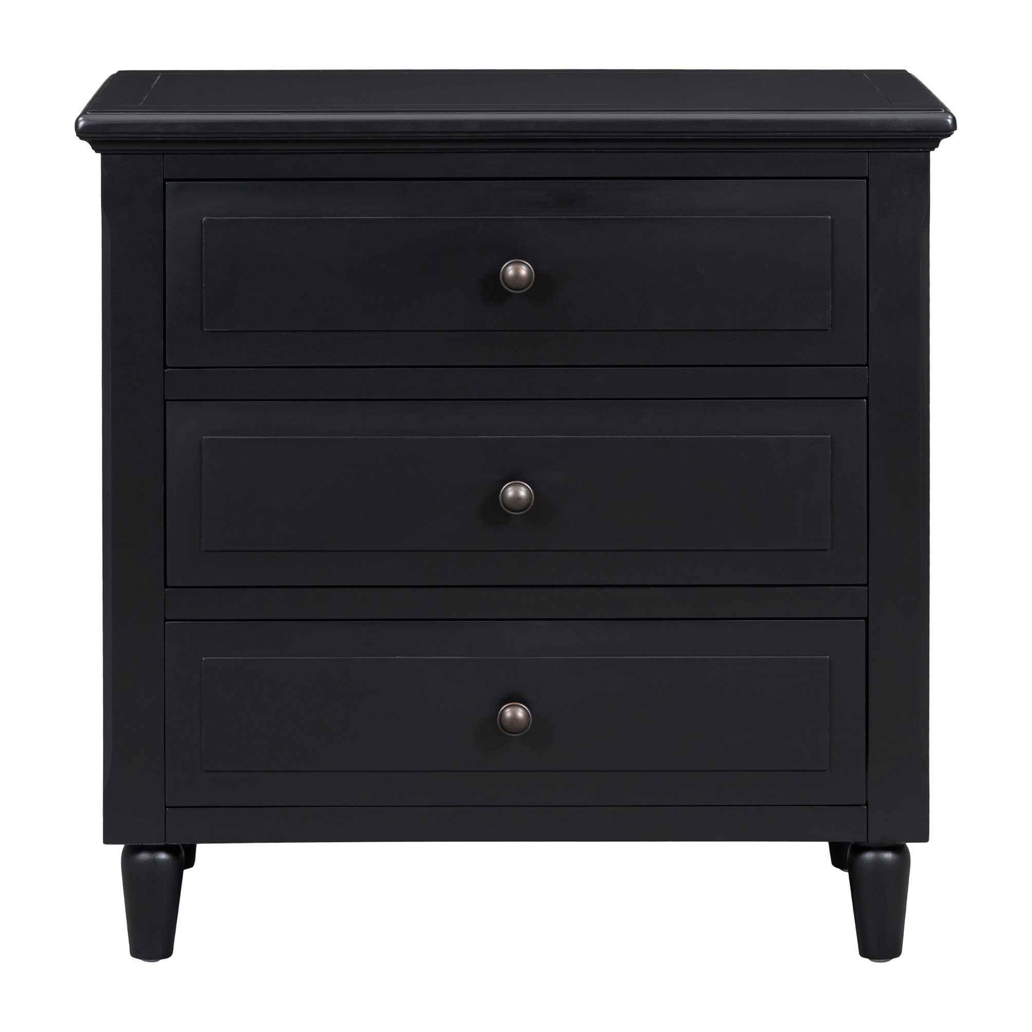 simple black bedside table