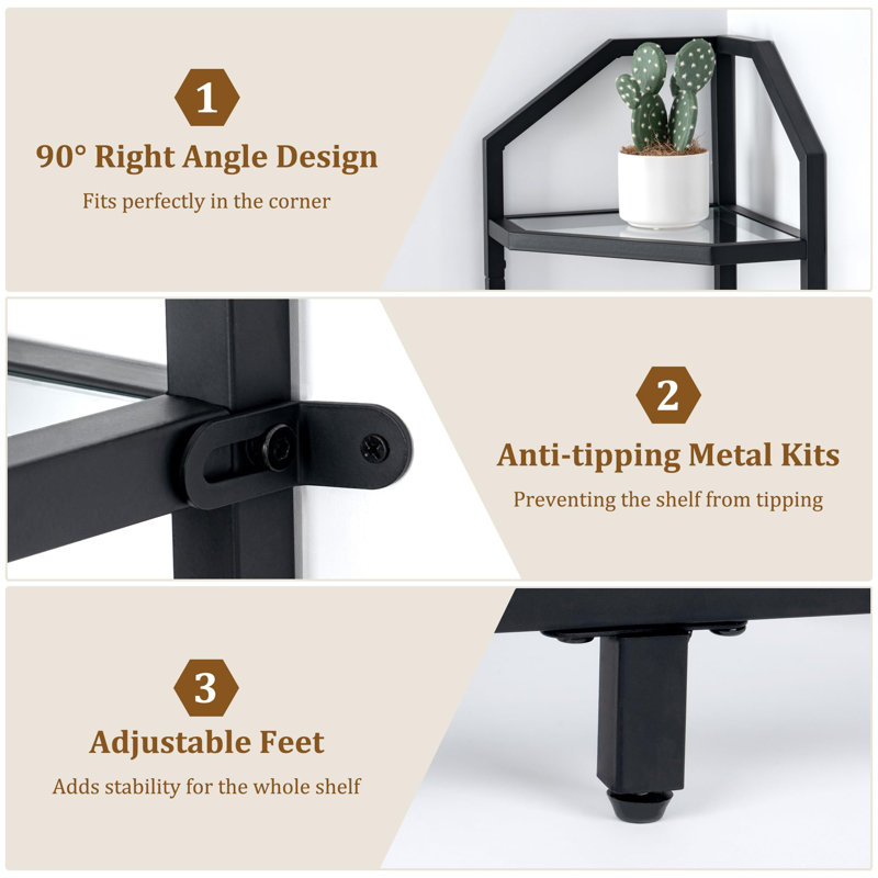 17 Stories Cubelo Corner Bookcase | Wayfair