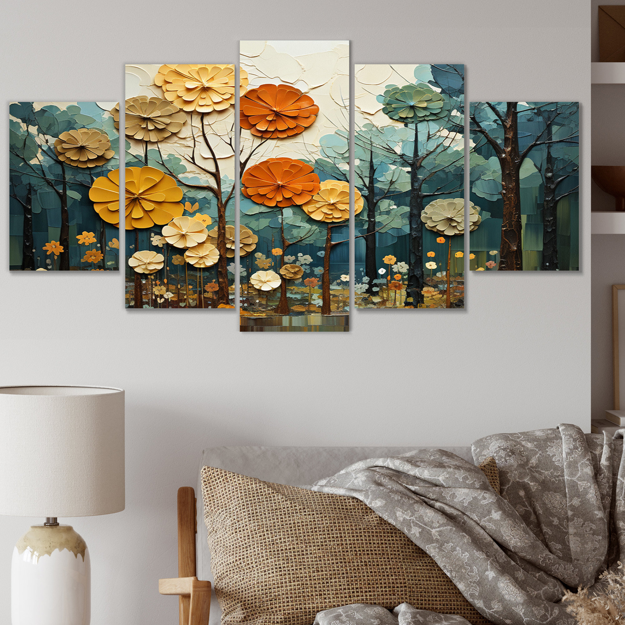 Millwood Pines Forest Majestic Forest Collage I On Canvas 5 Pieces ...
