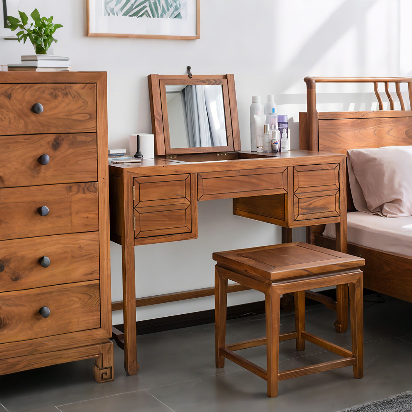 Loon Peak Retro Solid Wood Vanity and Dresser Combination - Wayfair Canada