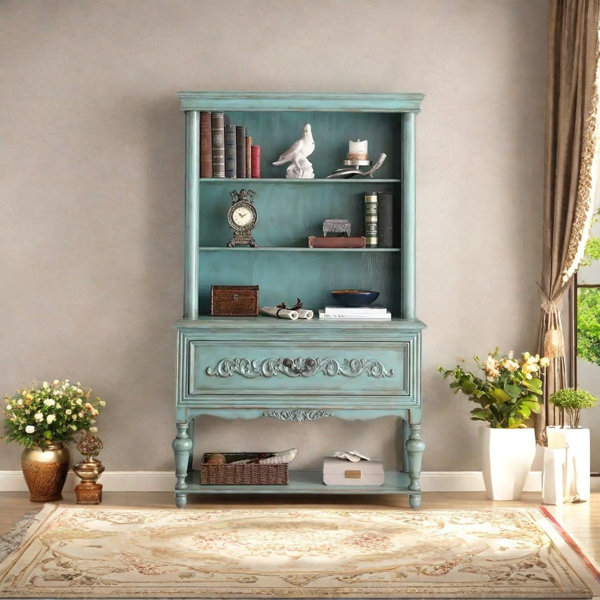 Parttlion European country style solid wood carved bookcase | Wayfair