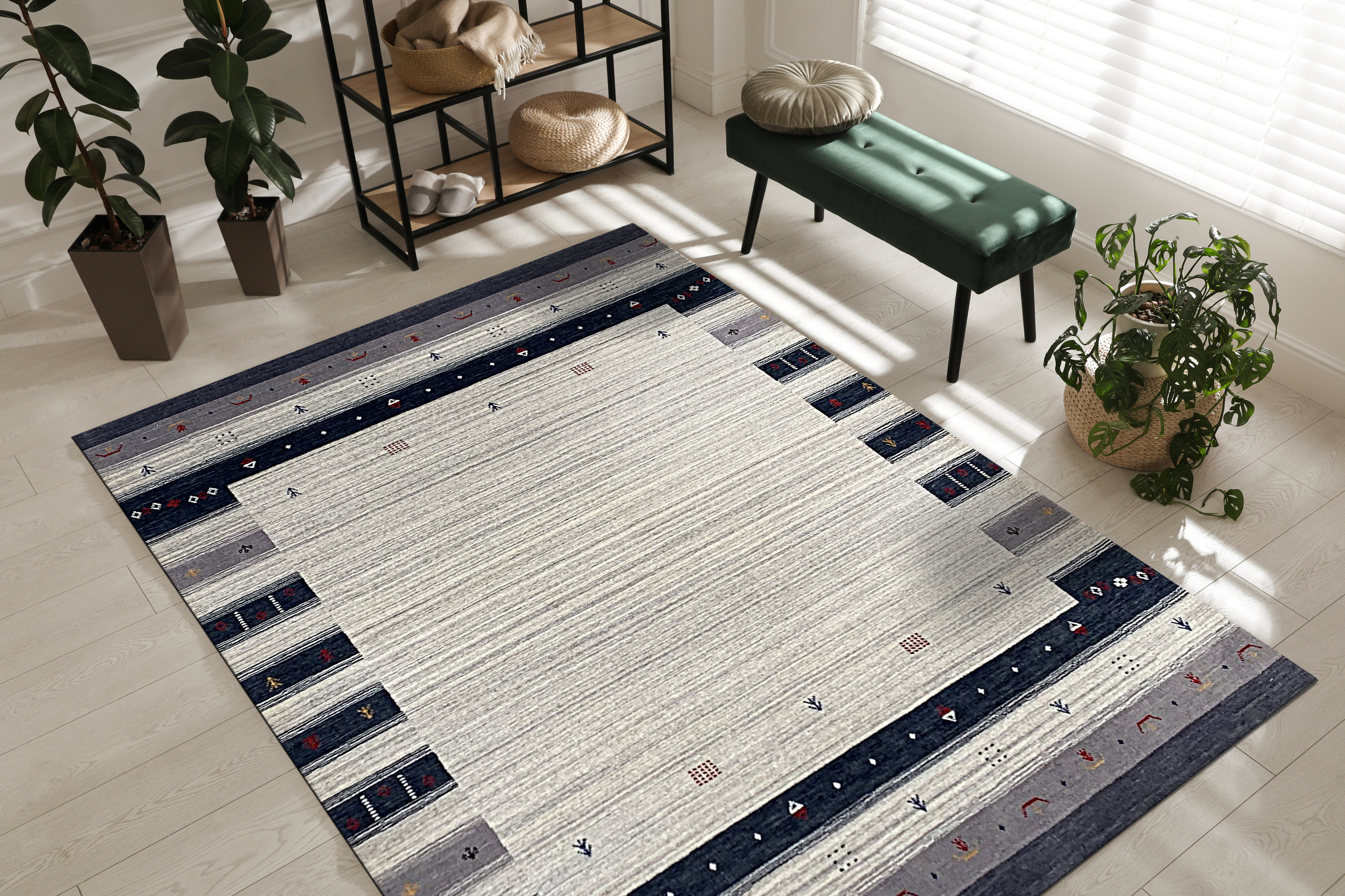 Foundry Select Stylish and Durable Hand Knotted Traditional Wool Indoor ...