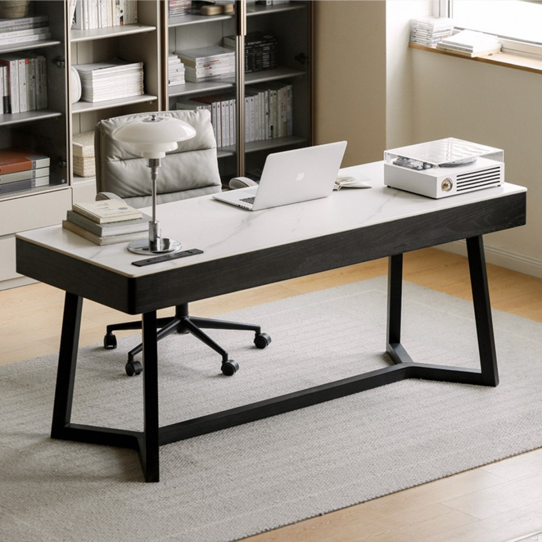 Furnire Lewi 78.74" Black Rectangular Solid Wood desks - Wayfair Canada