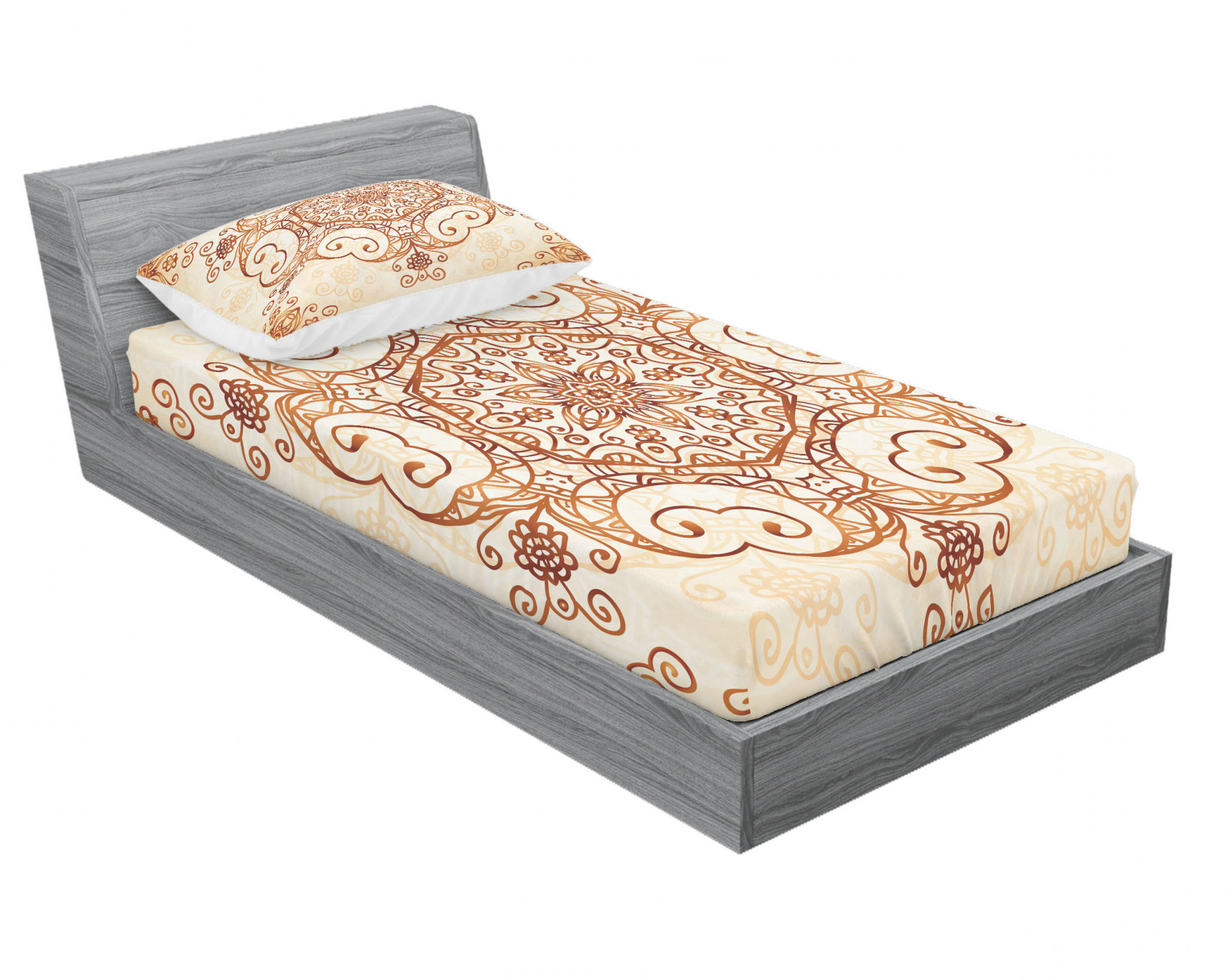 Ambesonne Swirled Flower Abstract Sheet Set | Wayfair