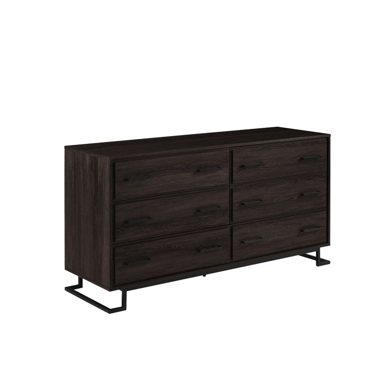 Latitude Run® 6 Drawer Double Dresser - Black | Wayfair