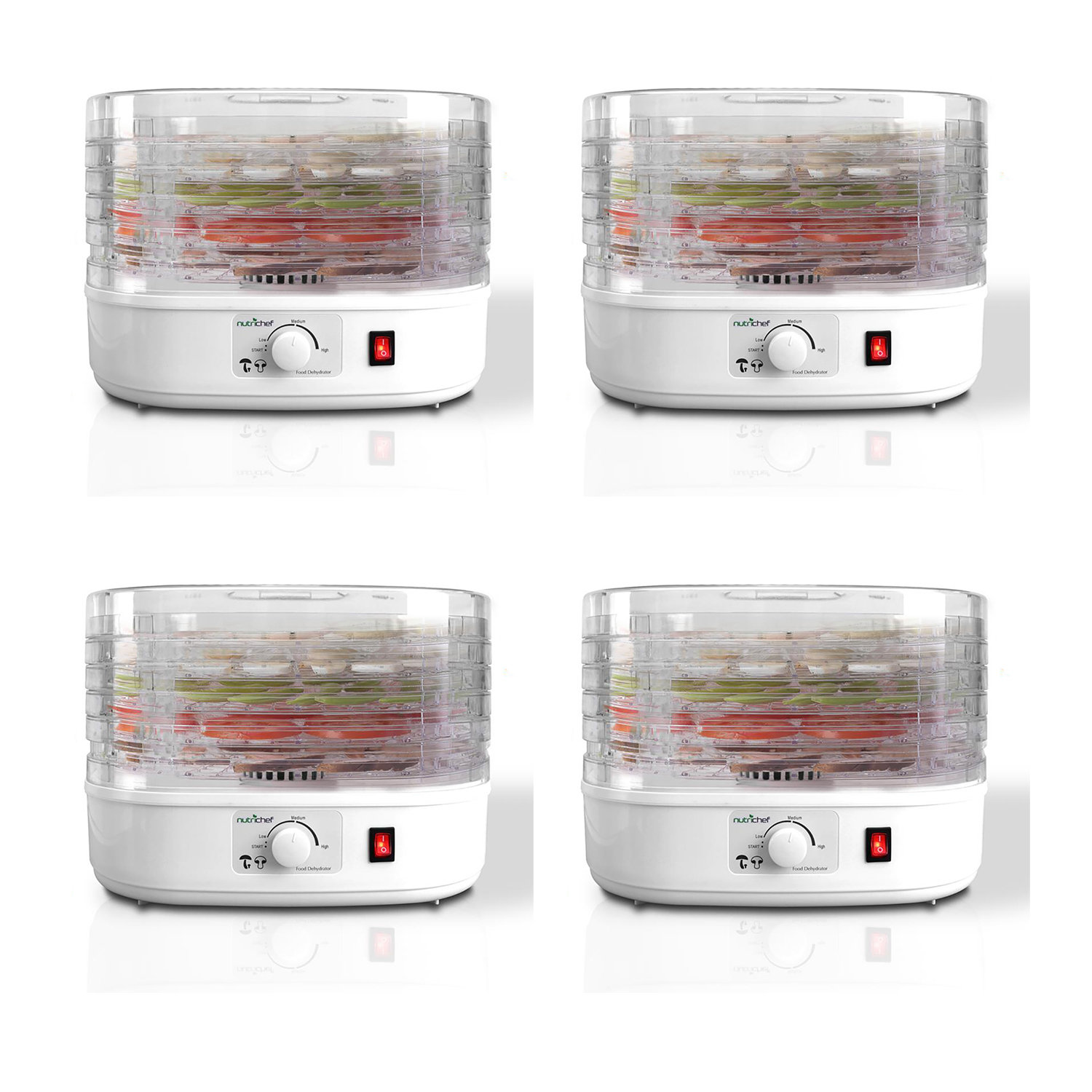 Nutrichef Kitchen Countertop 5 Tray Electric Food Dehydrator Machine (4 Pack) | Wayfair