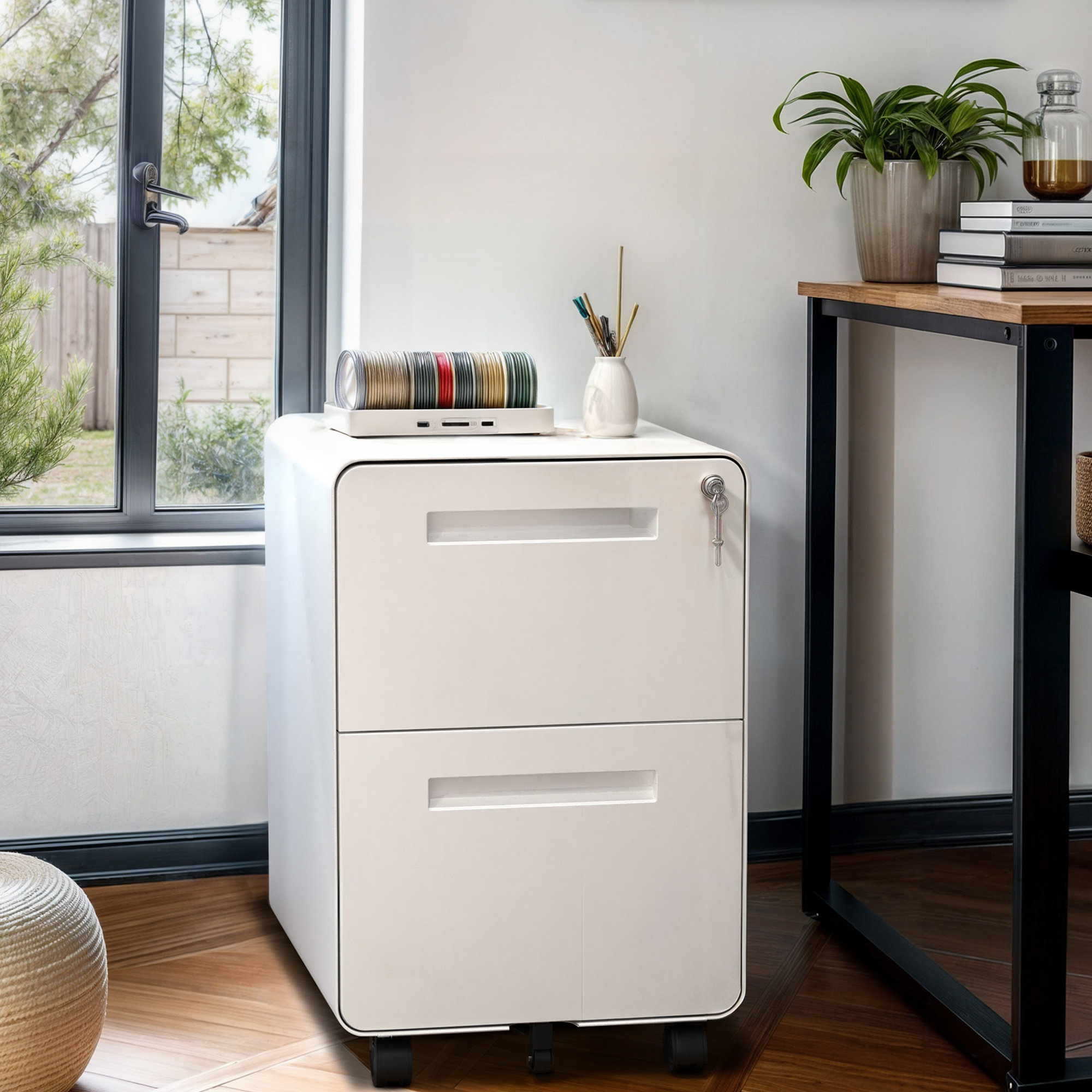 Inbox Zero 2-drawer Mobile Metal Vertical File Cabinet Office Storage ...