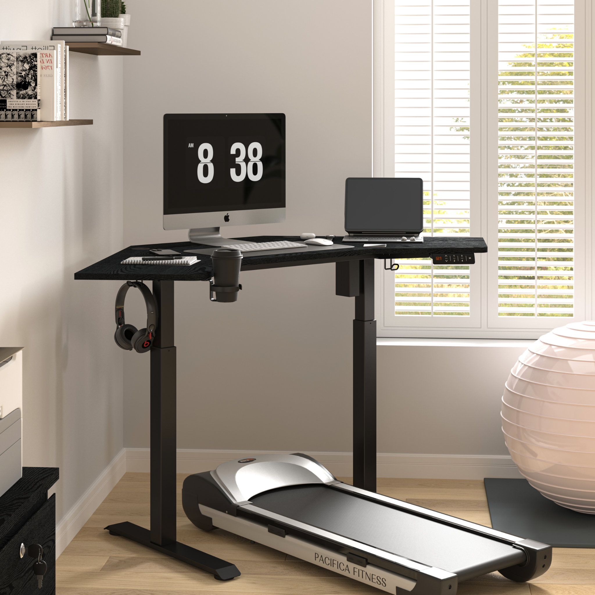 Inbox Zero Adjustable Corner Metal Base Standing Desk & Reviews | Wayfair