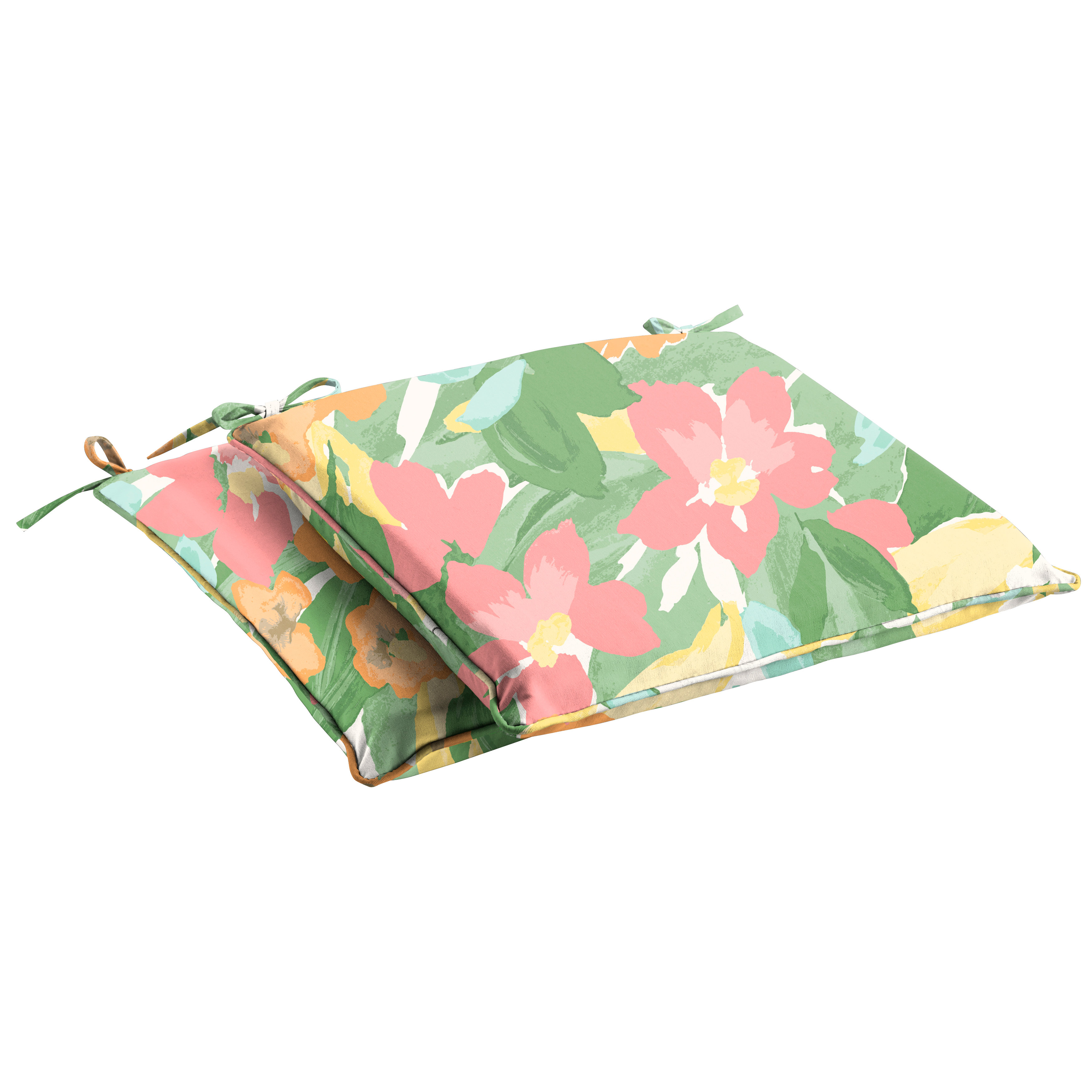 Winston Porter Outdoor Floral Corded Chair Pad Set Of 2 | Wayfair