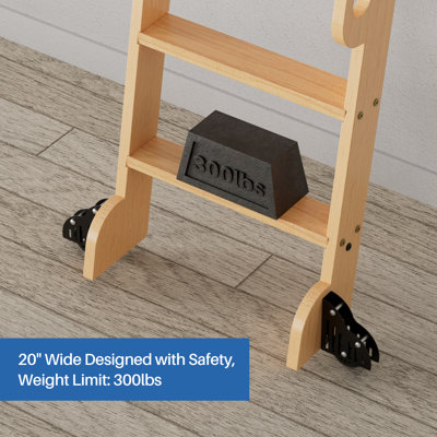 WFX Utility™ 7 - Step Wood Rolling Ladder | Wayfair