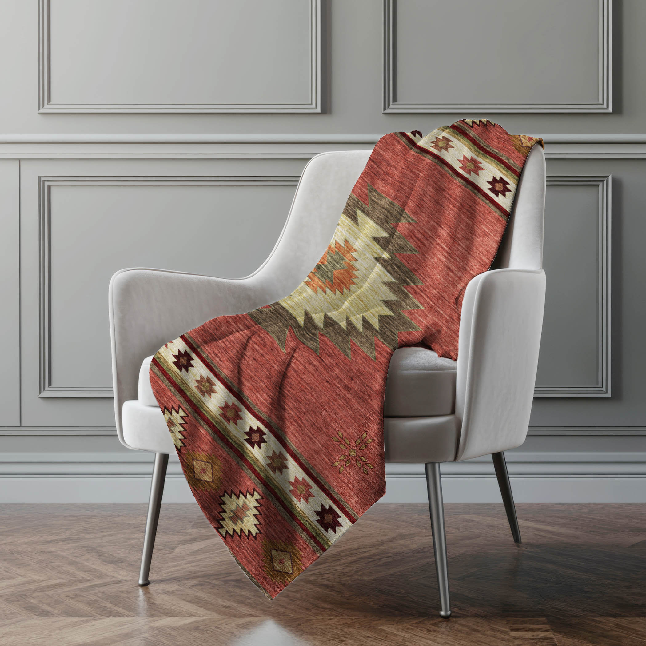 Addison Rugs Addison Machine Washable Sherpa Aztec Throw Blanket | Wayfair