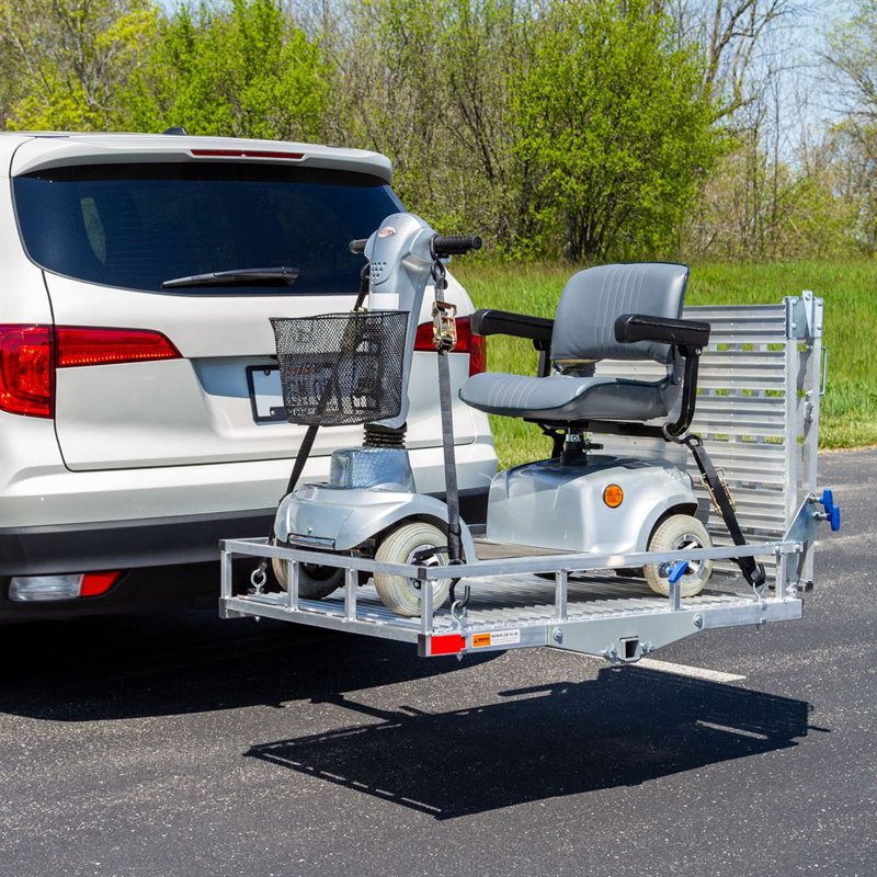 Silver Spring Folding Aluminum Scooter and Wheelchair Carrier with Ramp ...
