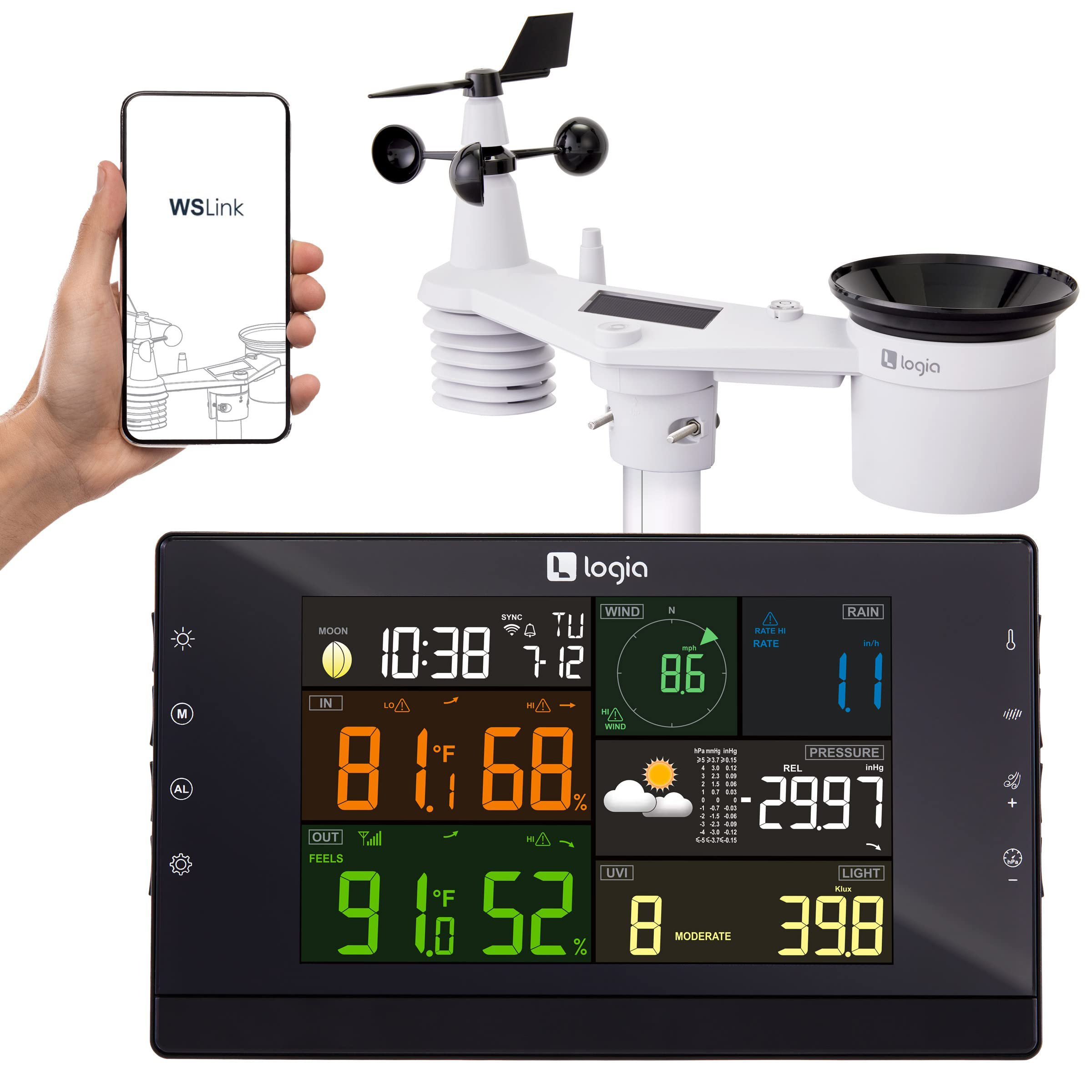 Logia 6.9'' Solar Powered Wireless Outdoor Weather Station | Wayfair