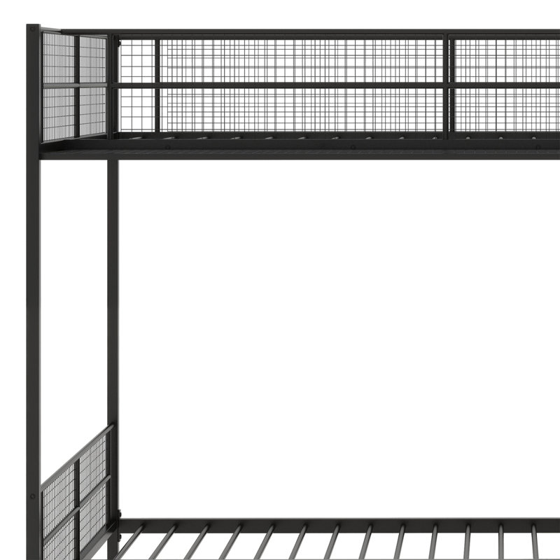 Mason & Marbles Metal Bunk Bed With Wire Shelving And Lateral Storage ...