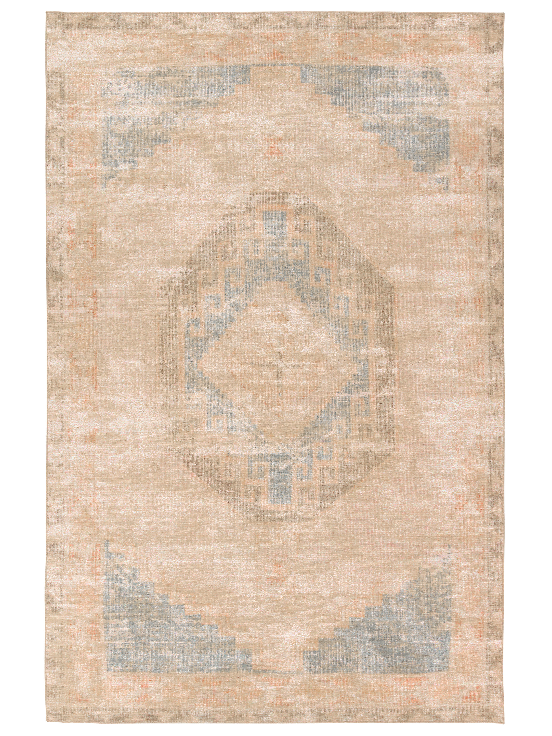 Bungalow Rose Vibe by Bungalow Rose Kayell Medallion Tan/Blue Area Rug ...