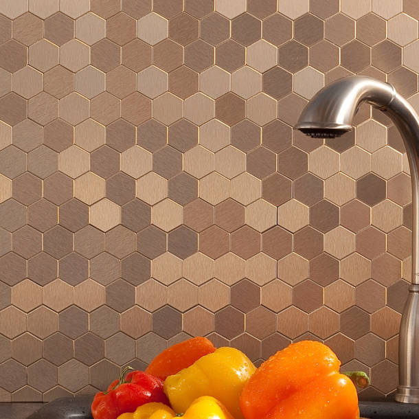 Aspect Peel and Stick Subway Matted Metal Tile 15 Sq Ft Kit & Reviews ...