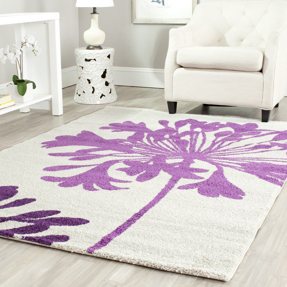 Winston Porter Bloem Floral Power Loom Cream/Berry Area Rug & Reviews ...