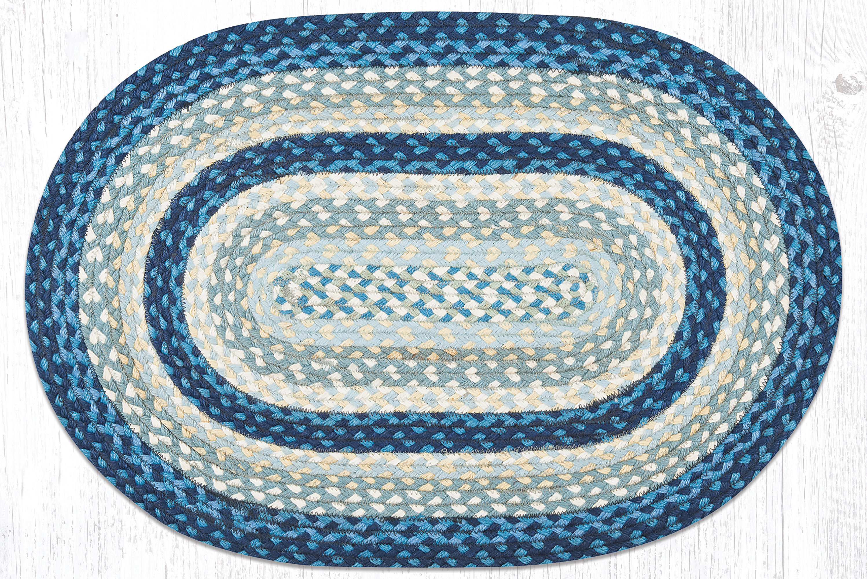 Earth Rugs Breezy Blue/Taupe/Ivory Braided Area Rug & Reviews | Wayfair