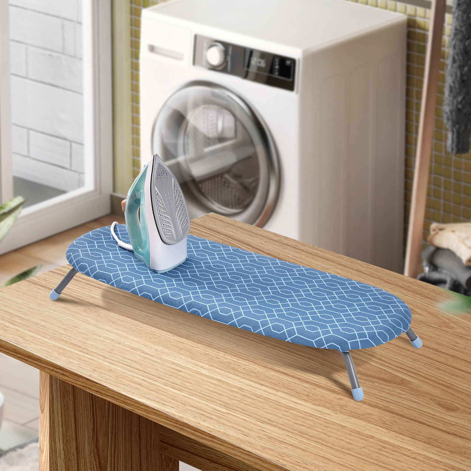 KINGRACK Metal Tabletop Folding Ironing Board With Heat Resistant ...