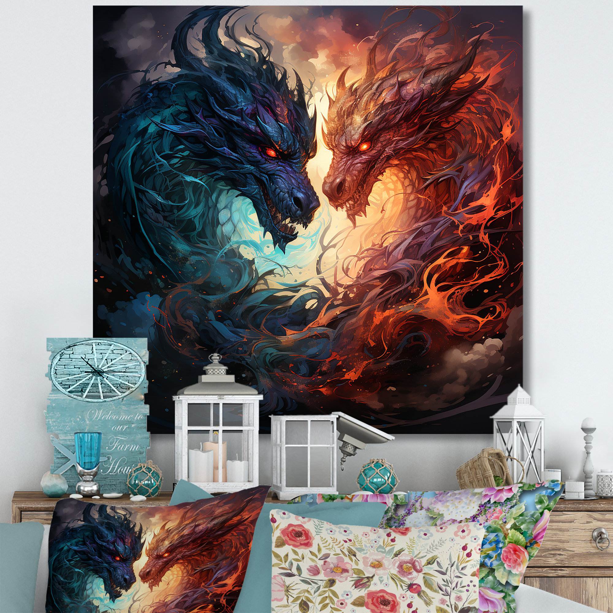 Trinx Fire Breathing Dragons Lair III - Dragons Wall Art - Wayfair Canada