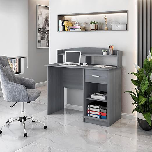 Inbox Zero Writing Desk, Grey | Wayfair