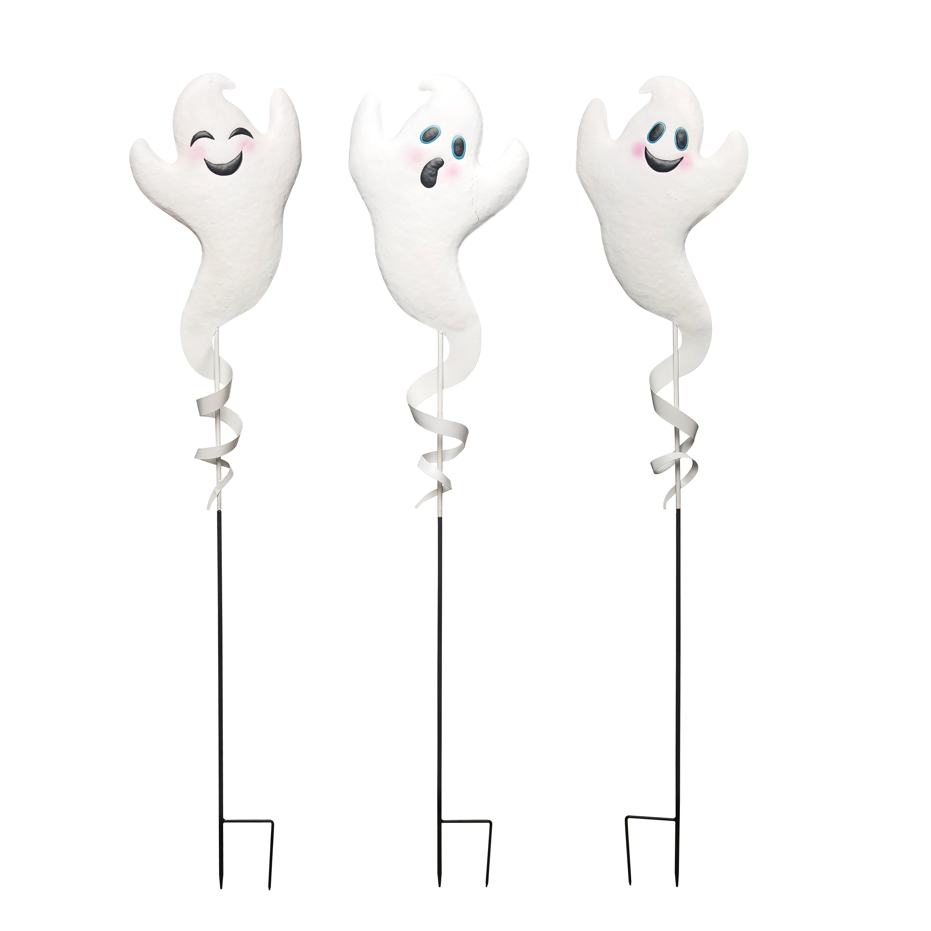 The Holiday Aisle® Metal Silly Ghost Y/S Set of 3 KD Halloween Home ...