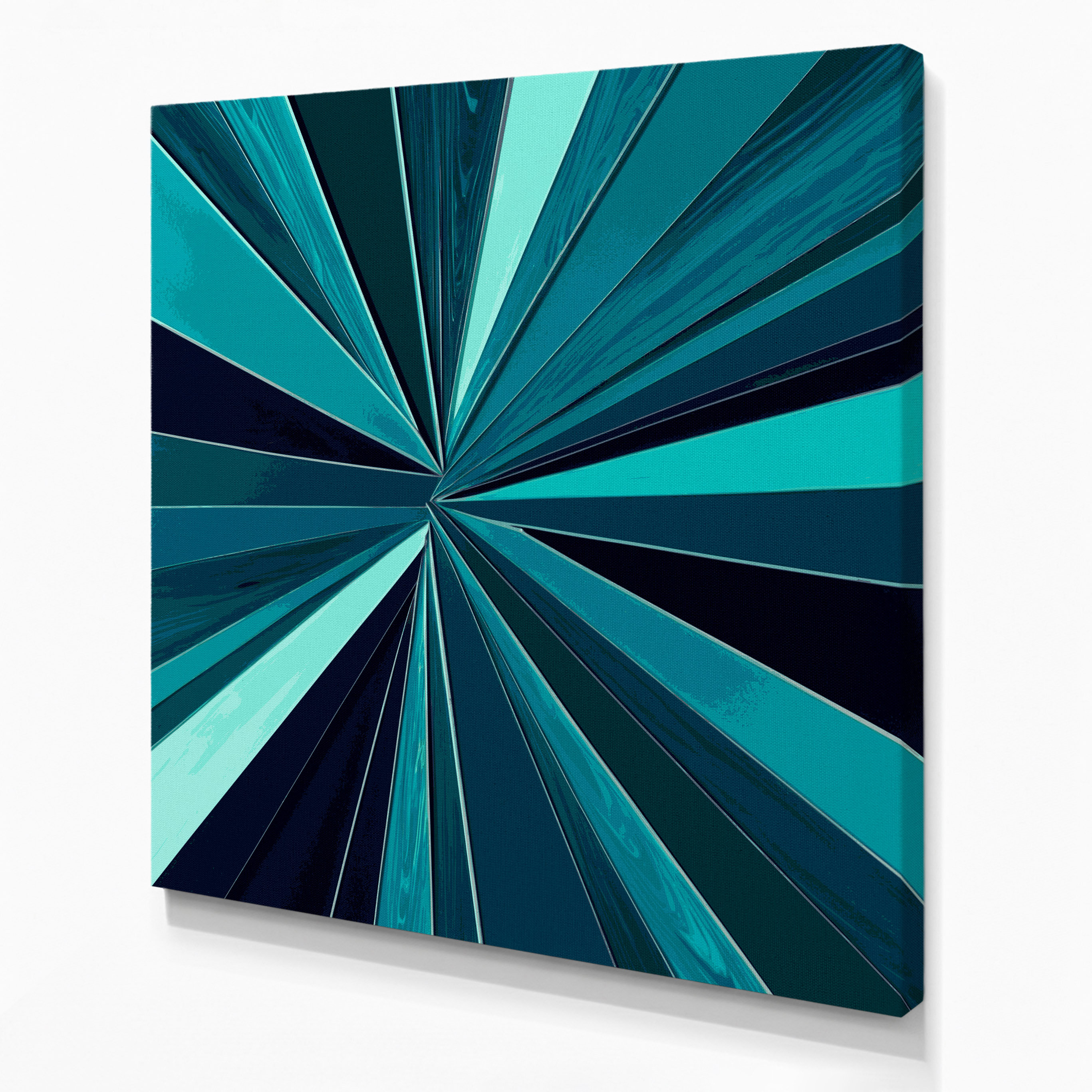 Ivy Bronx Hard Edge 32 Blue Canvas Wall Art | Wayfair
