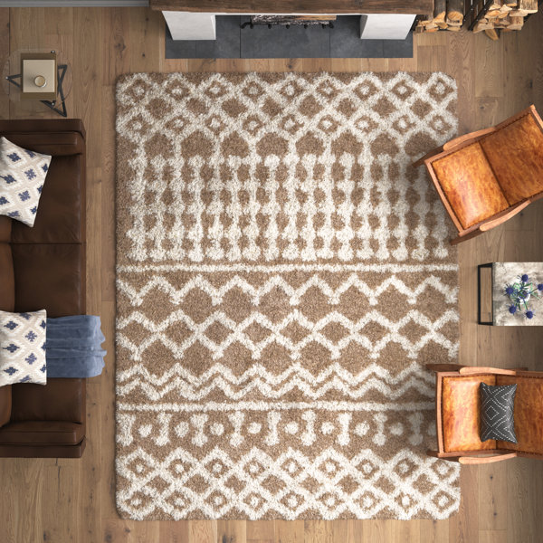 The Twillery Co. Meynard Machine Woven Polyester Area Rug in Brown ...