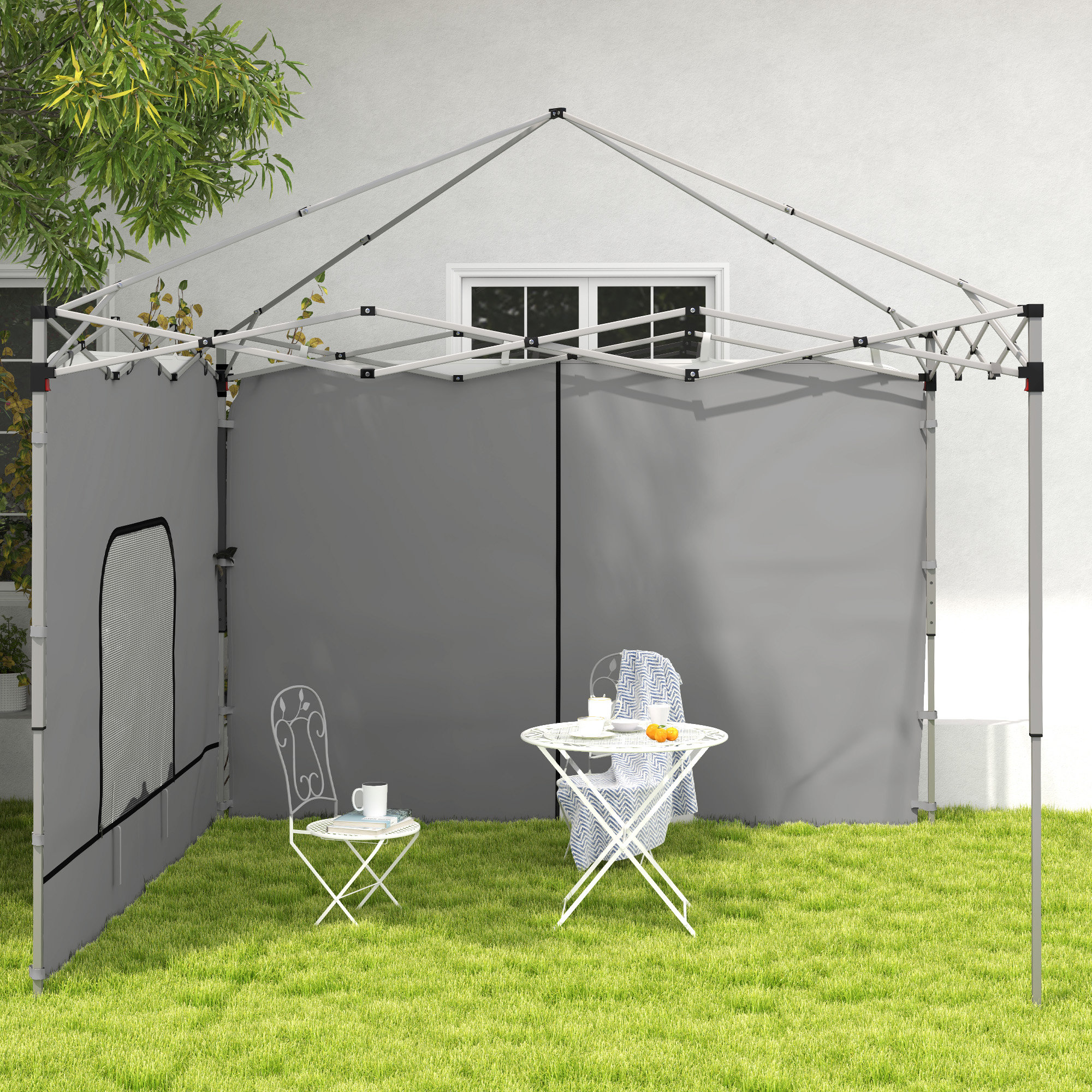 Outsunny Sidewall for 10 x 10 ft Pop-Up Canopies, 2 Pack Sidewall Only ...