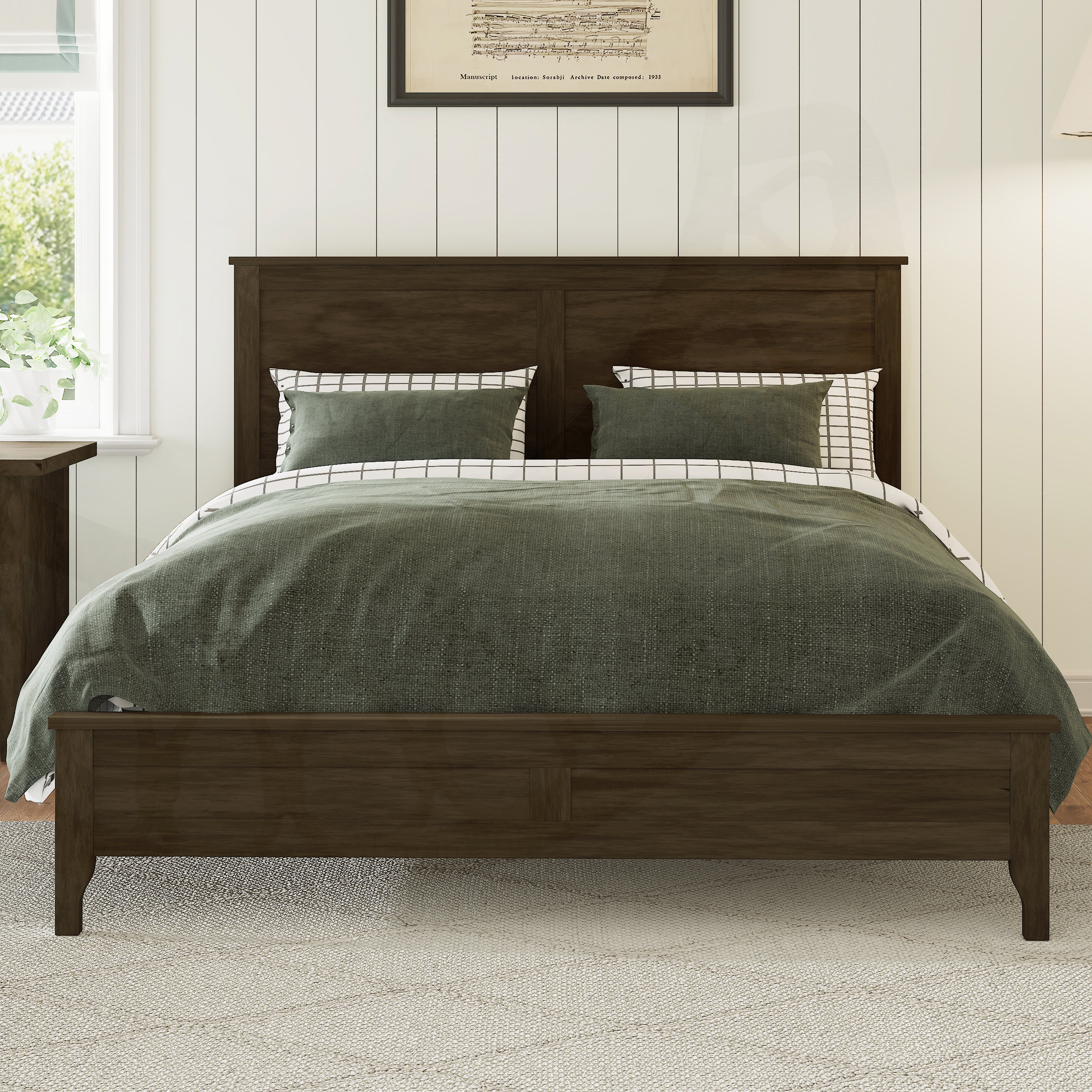 Lark Manor™ Modern Solid Wood Queen Size Platform Antonin with Sturdy ...