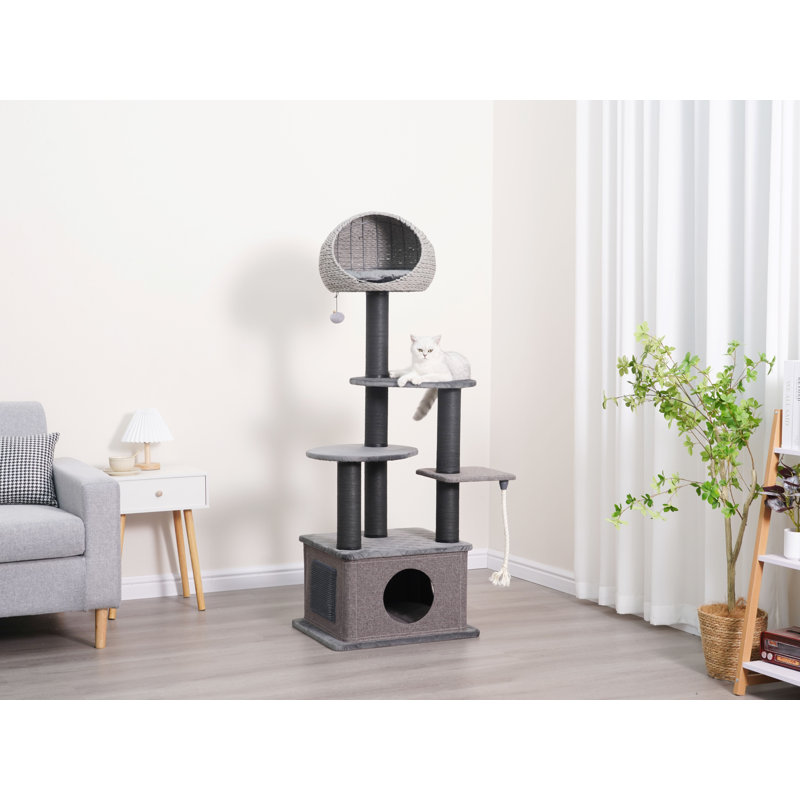 Catry Modern Sustainable Cat Tree - 62", 6 Level, Large, Ct Tundra ...