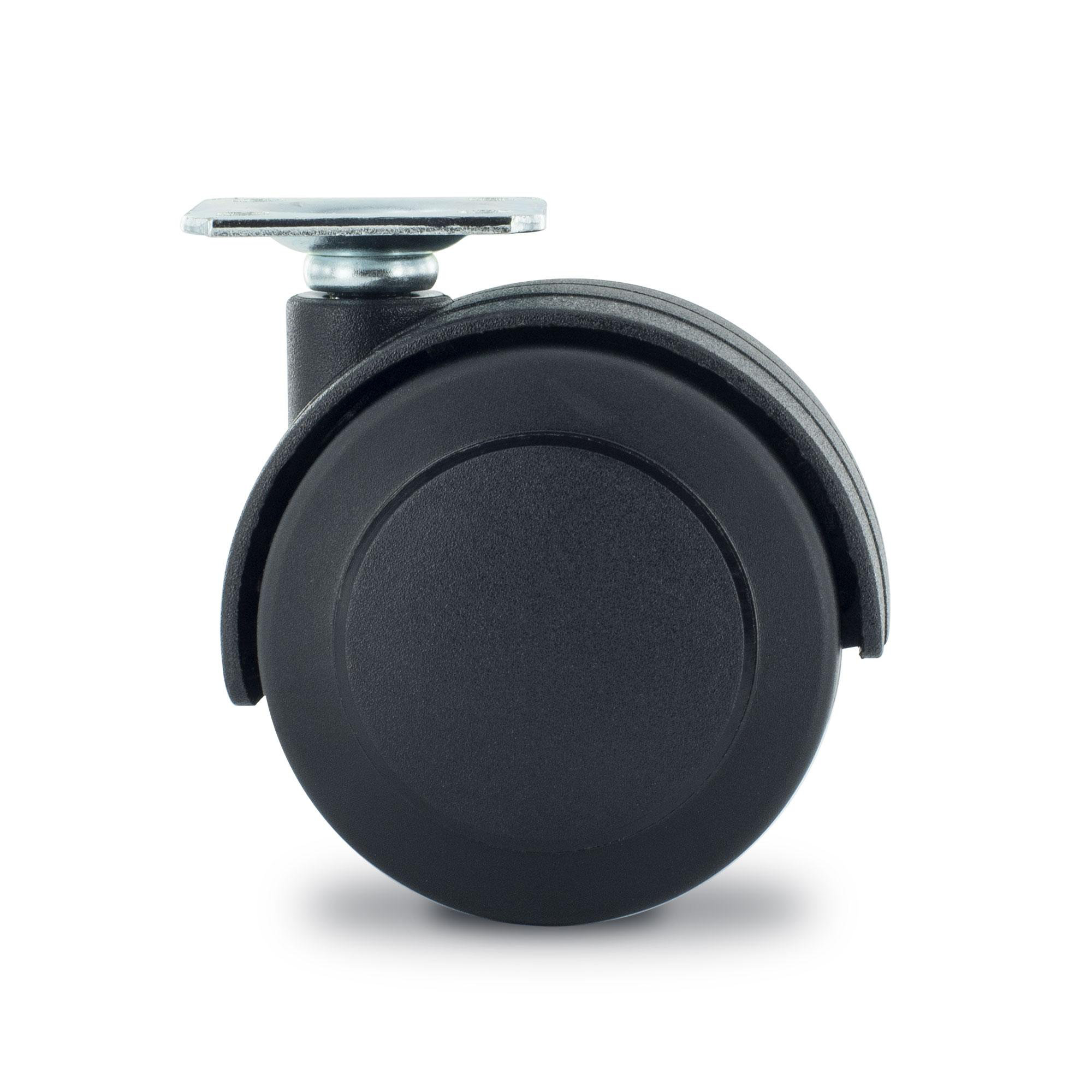 Outwater 2-3/8" Diameter Soft Tread Twinwheel Tread 1-1/2" Square Top ...