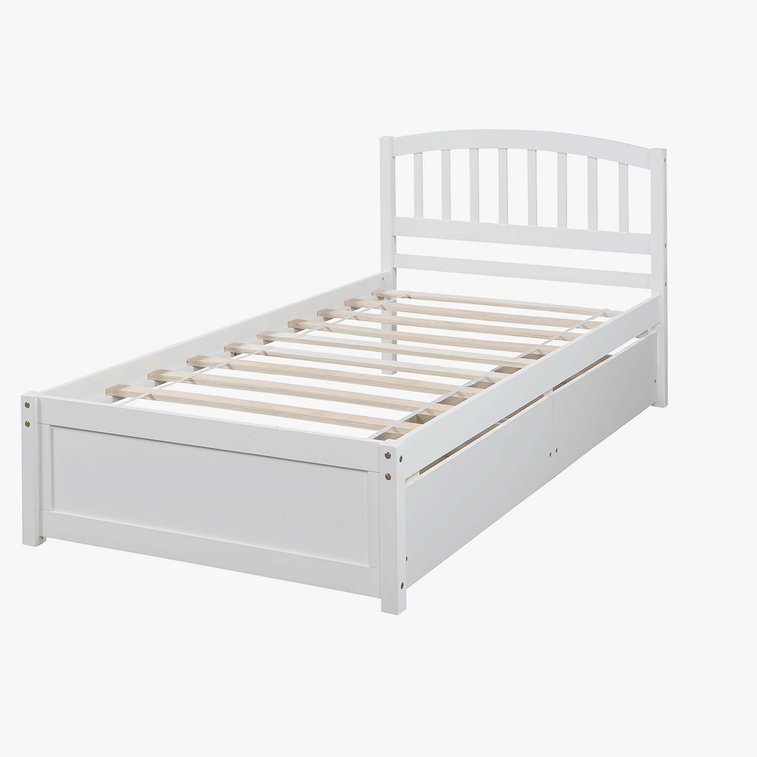 Red Barrel Studio® Twin Platform Storage Bed Wood Bed Frame with Two ...