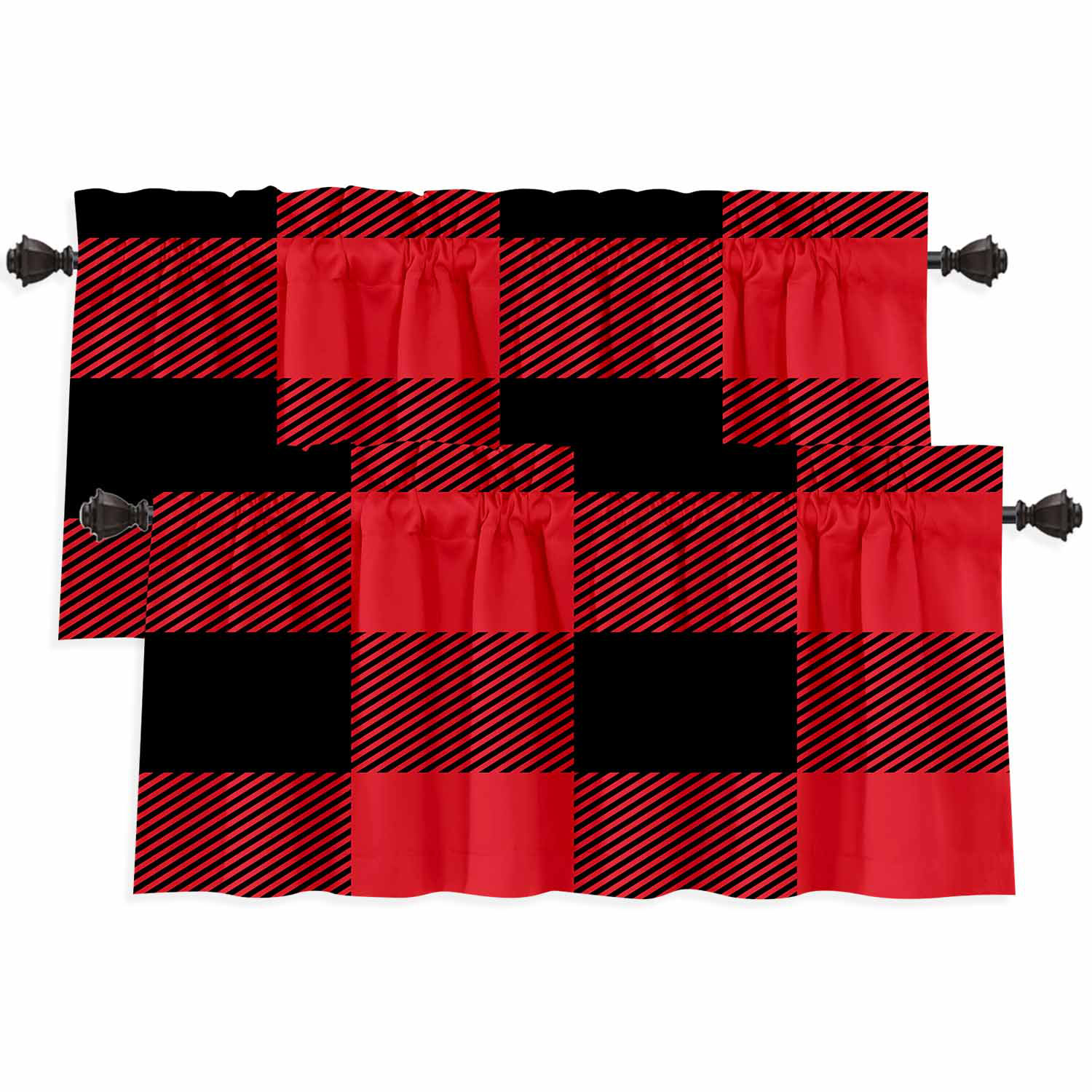 Ophelia & Co. Red 52"W Lumberjack Black Buffalo Plaid Check Window ...