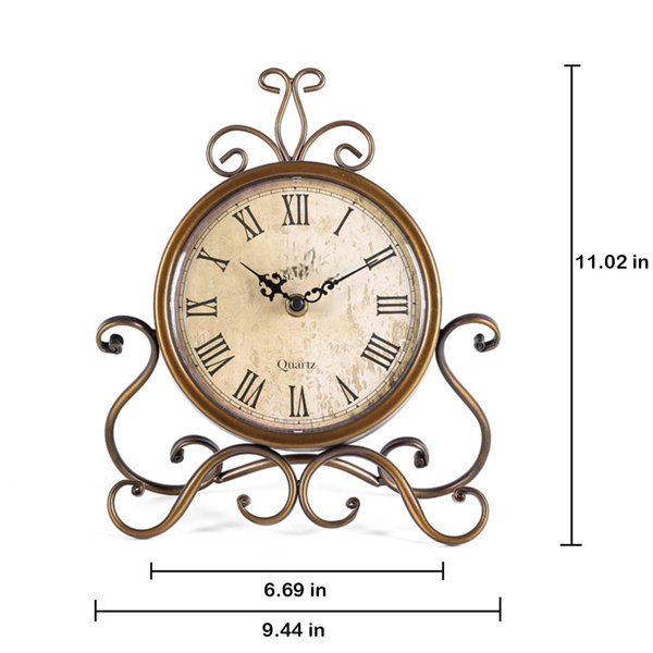 Alcott Hill® Vintage Table Clocks For Living Room Bedroom Decor, Silent ...