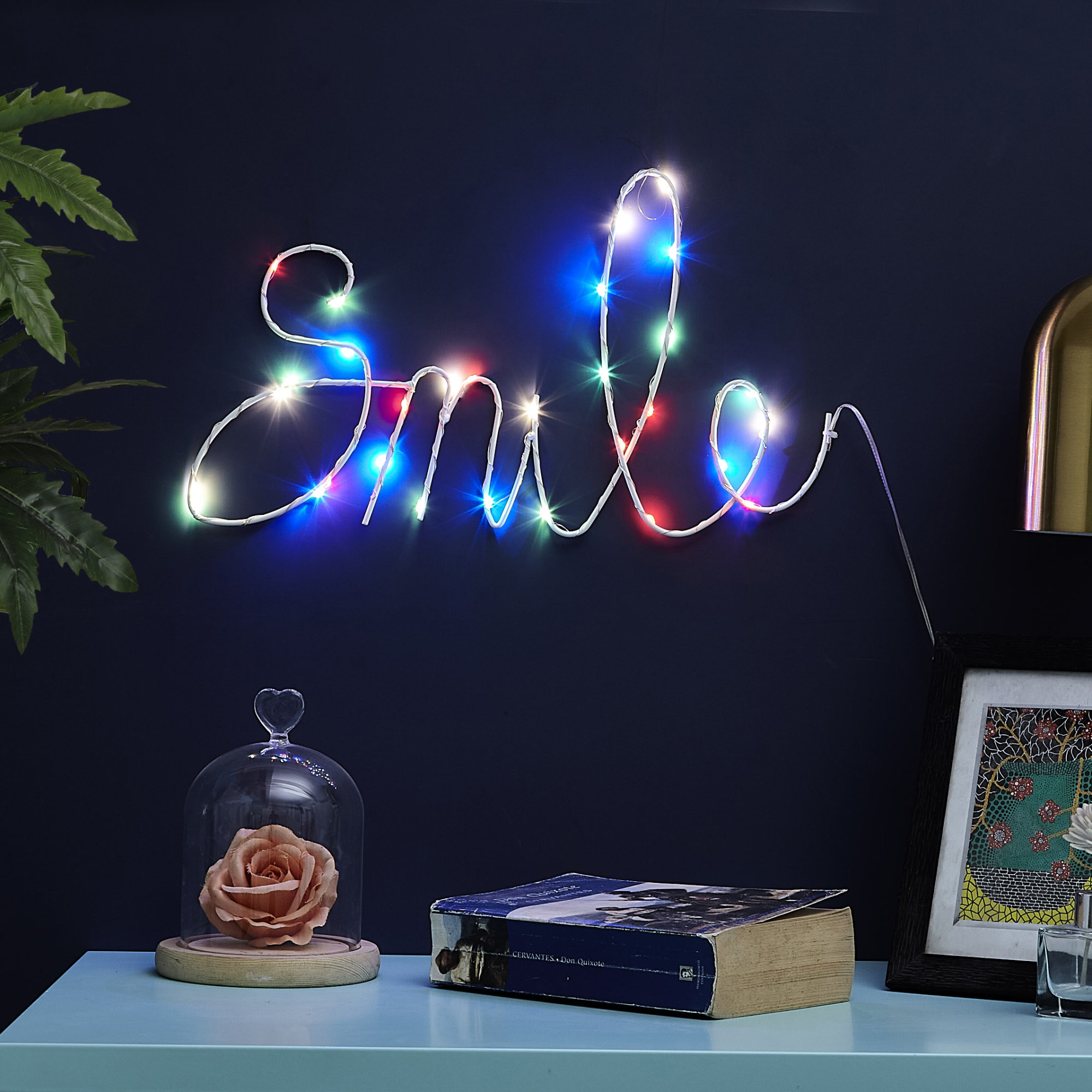 Loft Lyfe Zarina Smile Multicolor Led Sign Battery-Powered | Wayfair