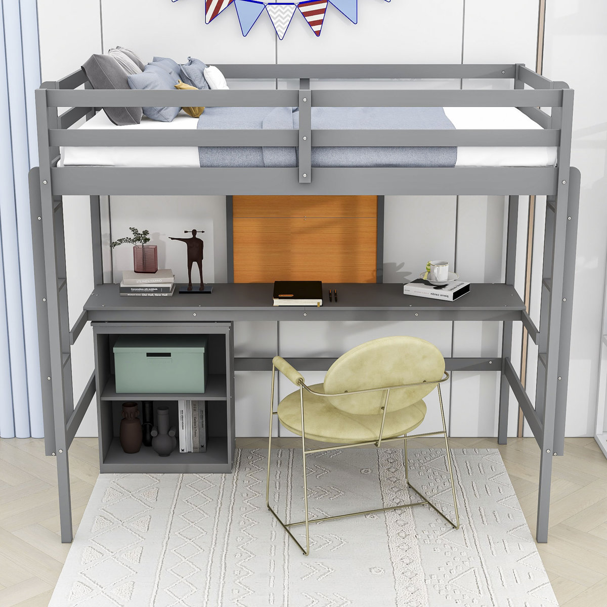 Harriet Bee Hayott Loft Bed Bed with Built-in-Desk by Harriet Bee | Wayfair