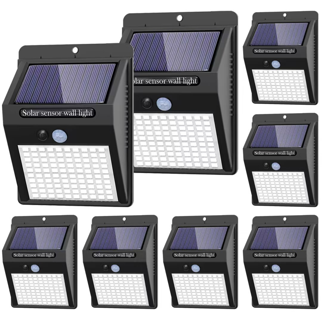 Aptoco Black 8 - Head LED Solar Powered Dusk to Dawn Outdoor Security ...