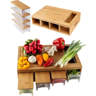 X－MAX FURNITURE Large Bamboo Cutting Board With Containers, Food Prep ...