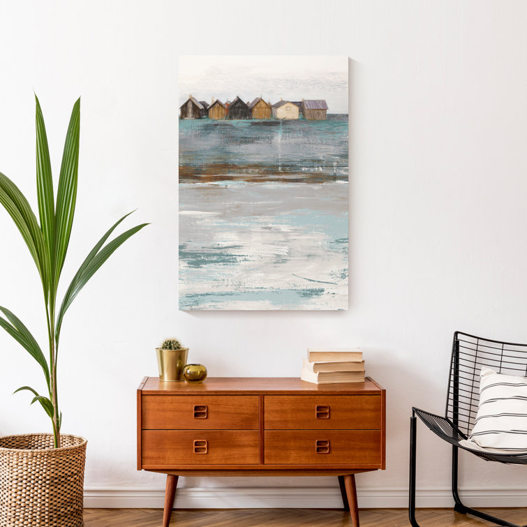 Dovecove Abstract Barns - Wrapped Canvas Painting Print | Wayfair