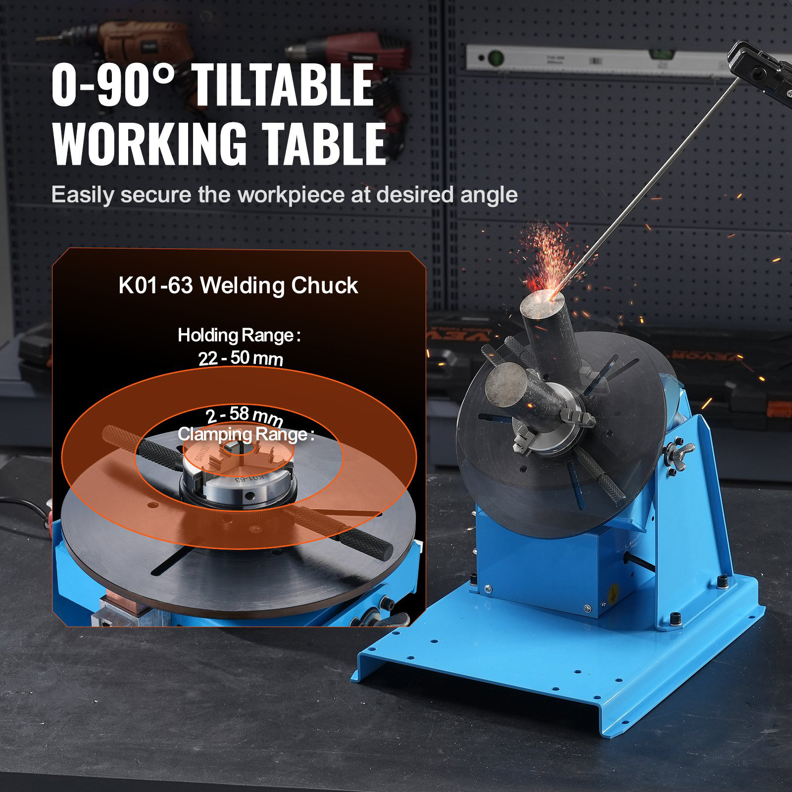 Wrought Studio™ Rotary Welding Positioner 10KG, 0-90° Welding ...