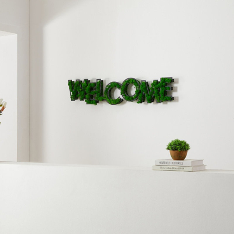 Latitude Run® WELCOME Letter Art Moss Wall Decor | Wayfair