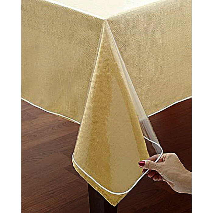 Symple Stuff Bath Spill Safe Super Protector Oblong Clear Tablecloth ...