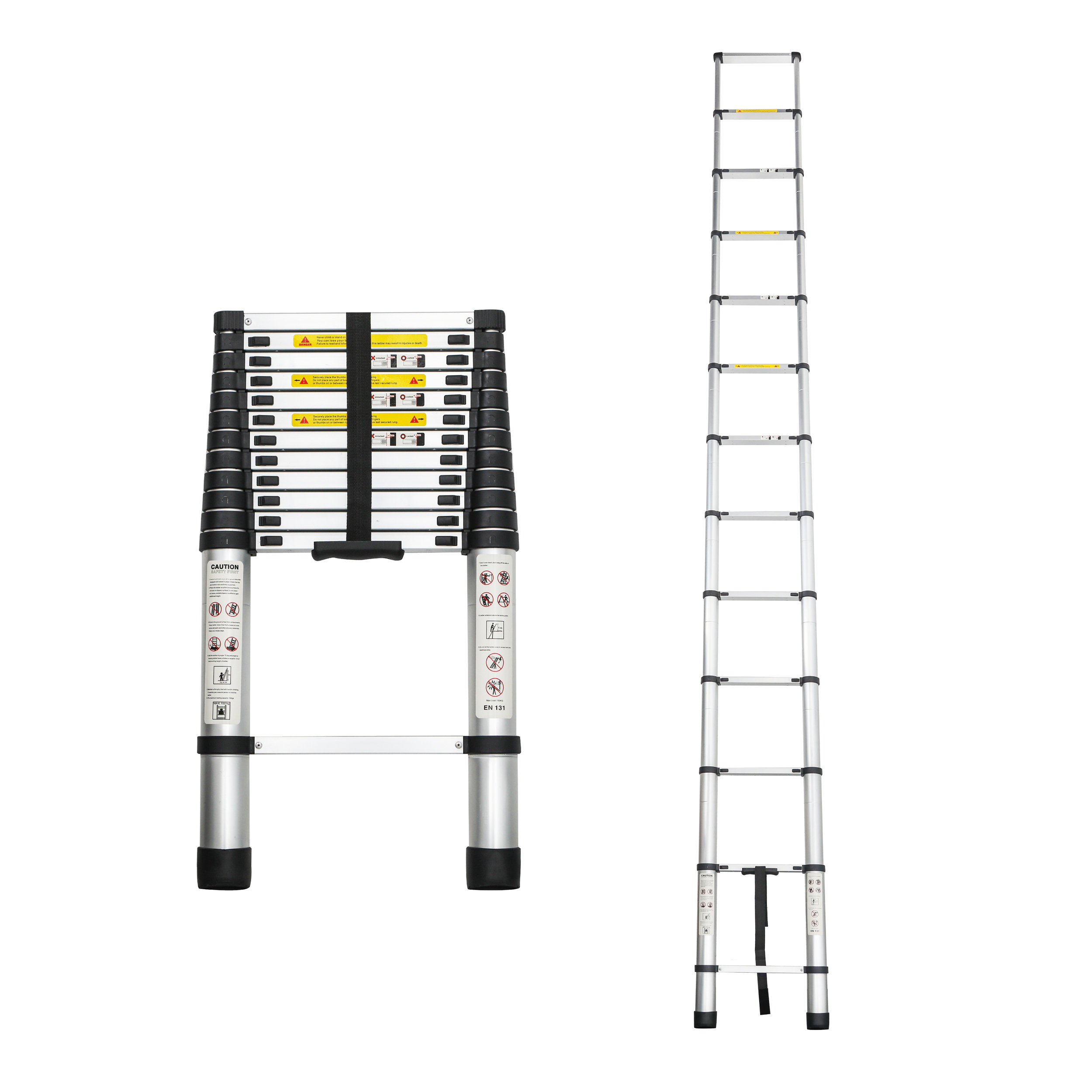 WFX Utility™ 16.5FT Heavy-Duty Telescoping Aluminum Ladder – Portable ...