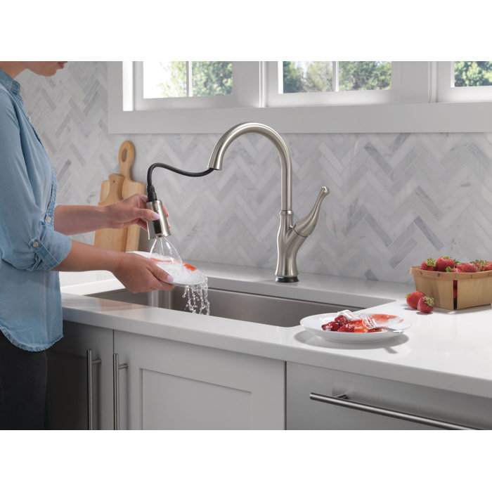 Delta Ophelia Pull Down Sprayer Touch Kitchen Sink Faucet, Touch ...