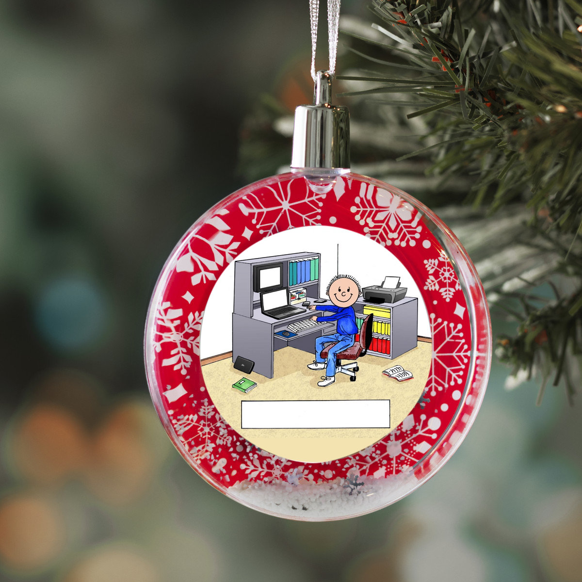 Printed Perfection Personalized Computer Lover - Male Christmas Snow ...